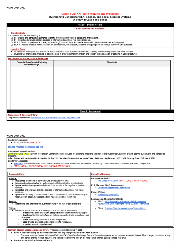 Earth Features and Processes Unit 1A | PDF | Rock (Geology ...