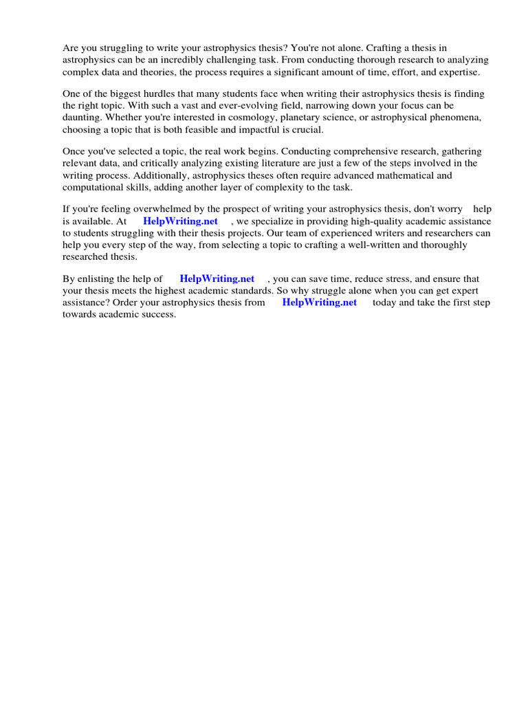 Astrophysics Thesis Writing Help | PDF | Stars | Universe