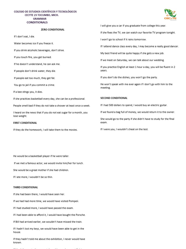 CONDITIONALES Ejercicios - 083130 | PDF