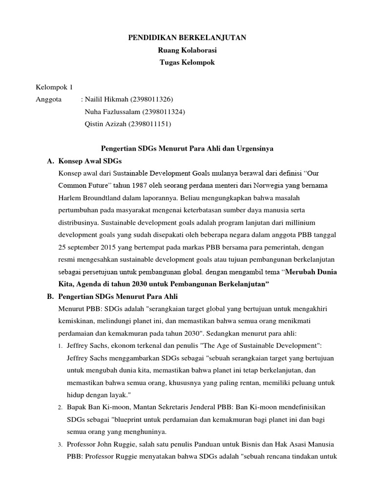 Nuha Fazlussalam-Tugas - Ruang Kolaborasi SDGs | PDF
