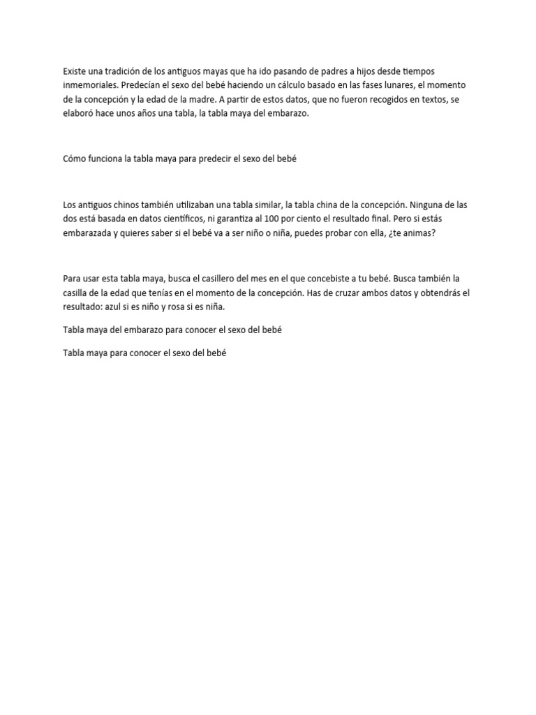 calendario maya del embarazo | PDF