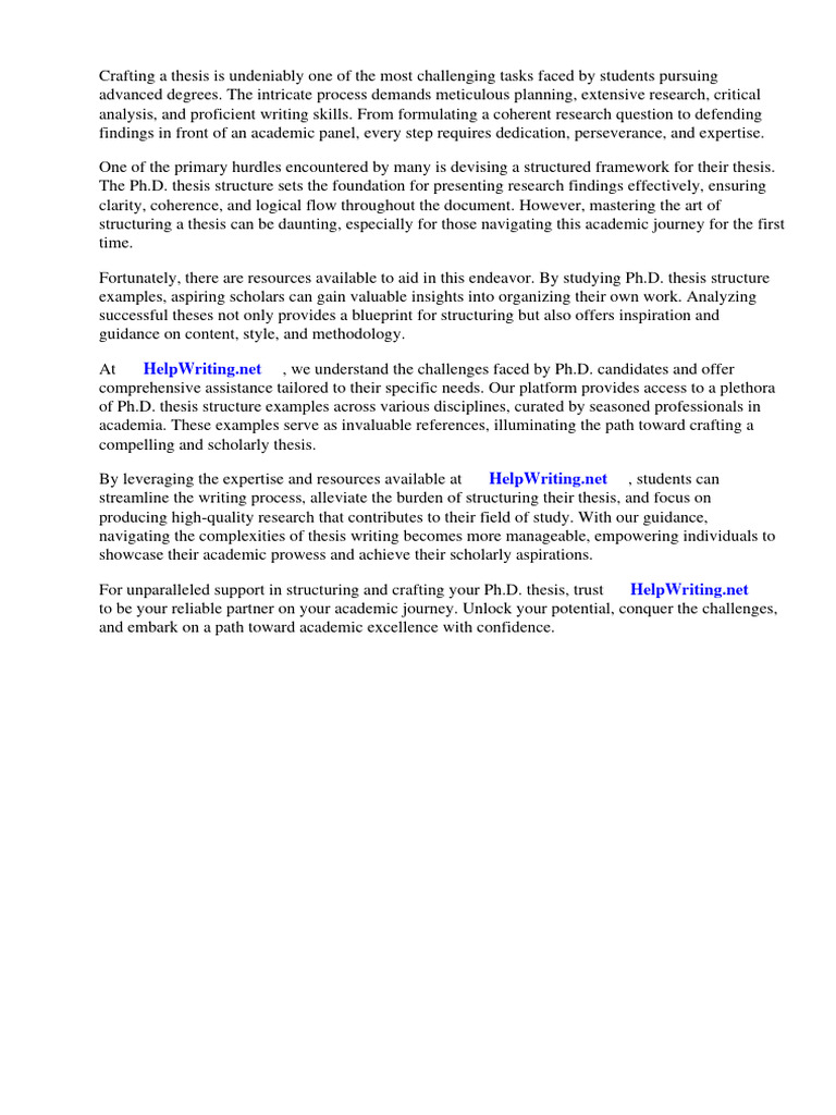 PhD Thesis Structuring Guide | PDF | Thesis | Doctor Of Philosophy
