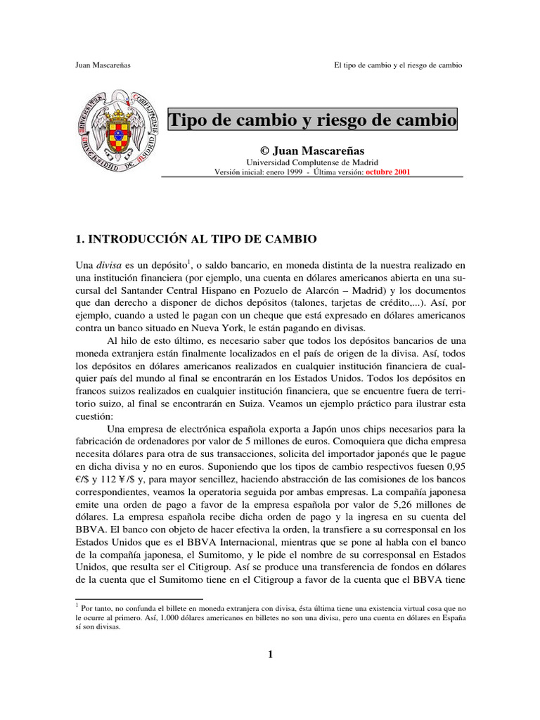 Tipo de Cambio | PDF | Tipo de cambio | Mercado de divisas