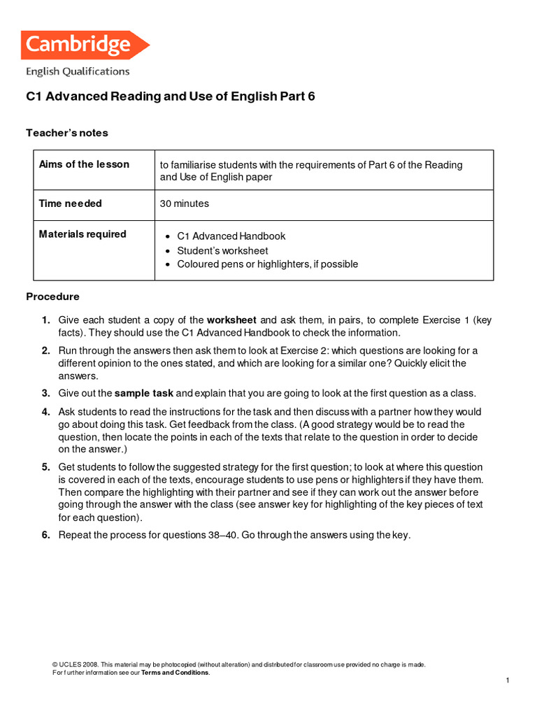 Cambridge English c1 Advanced Reading Part 6 | PDF | Society | Science