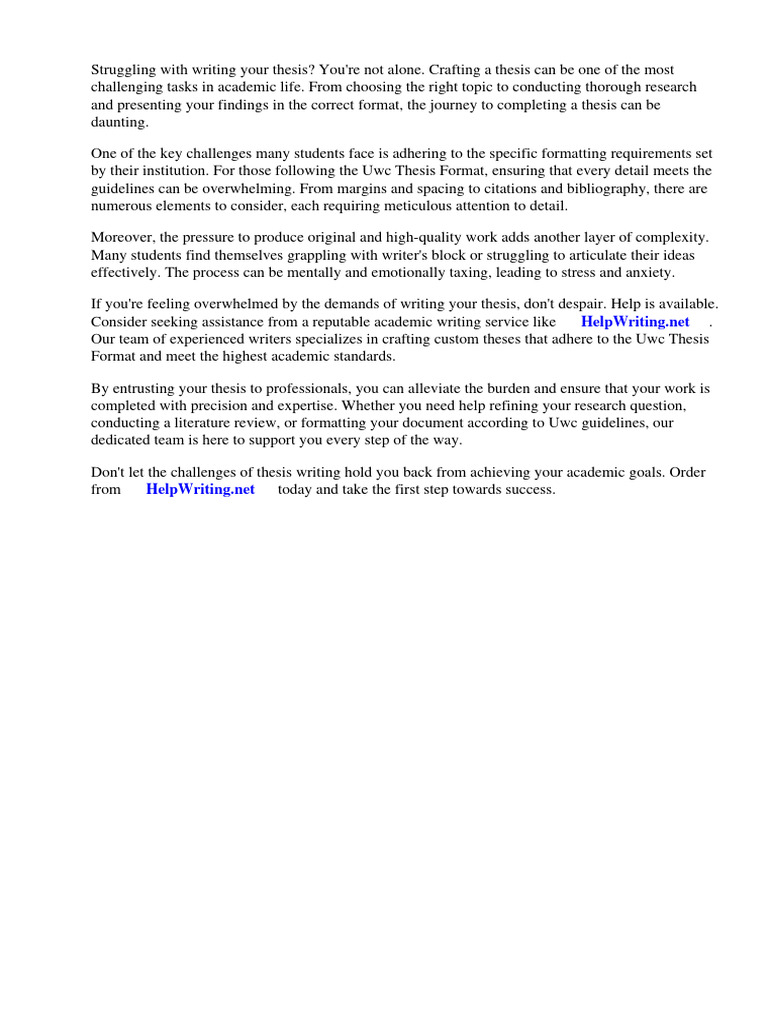 Uwc Thesis Format | PDF | Water | Groundwater