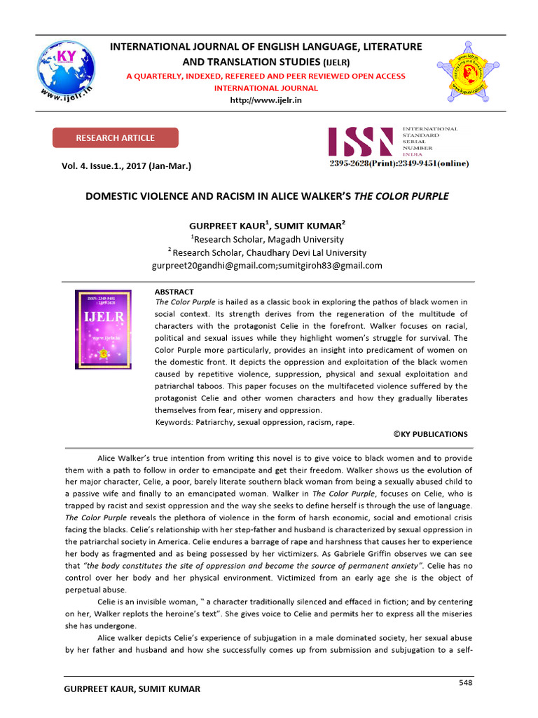 Domestic Violence in The Color Purple | PDF | General Fiction