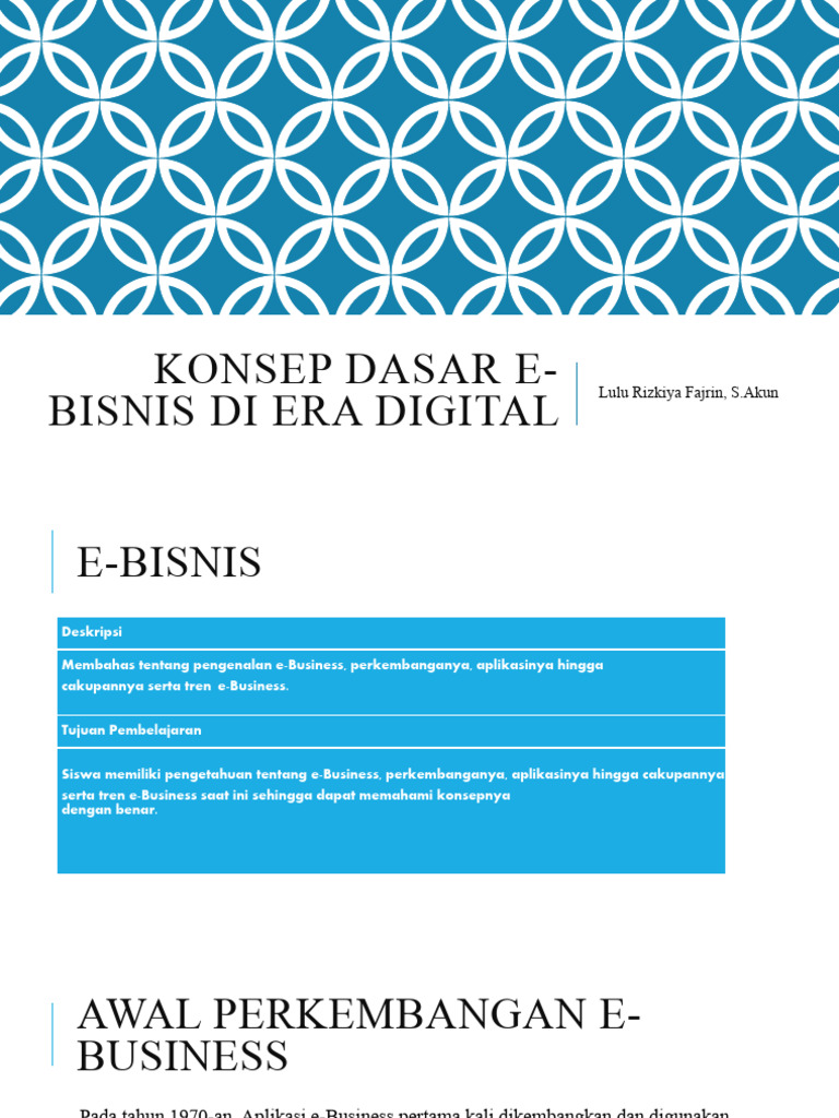Konsep Dasar E-Bisnis Digital | PDF