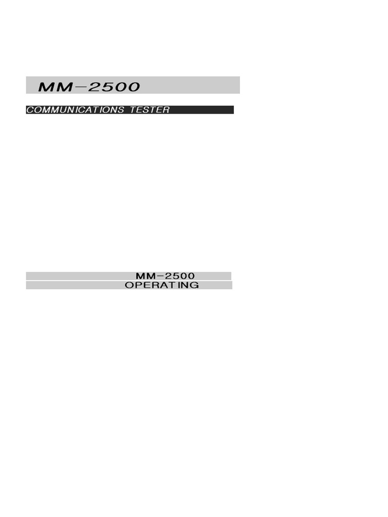 Credix Jing Jung MM-2500 (E) | PDF