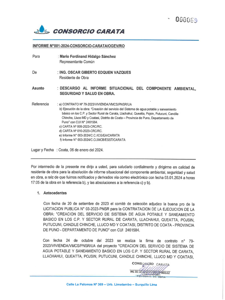 Informe 001 | PDF