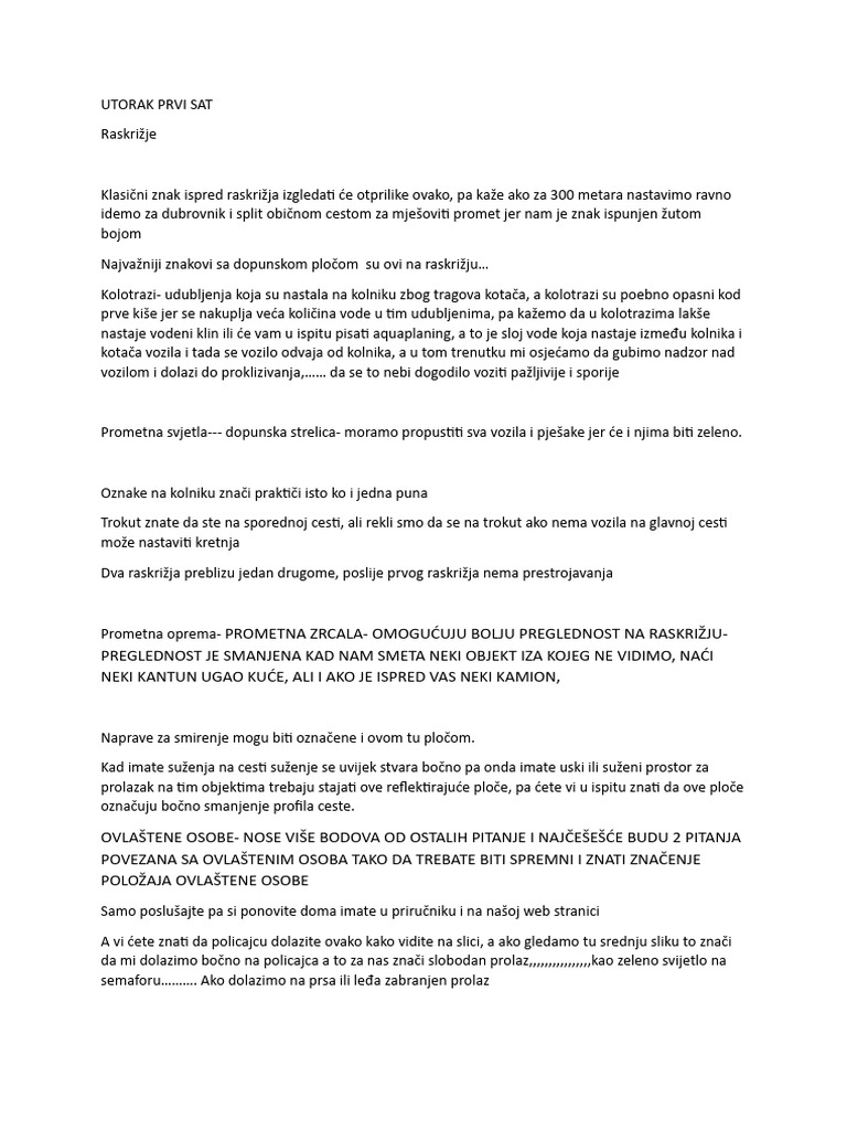 UTORAK PRVI SAT | PDF