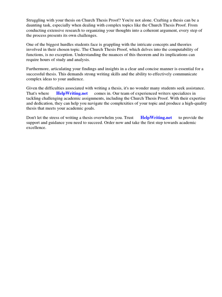 Church Thesis Proof | PDF | Jesus | Computability Theory