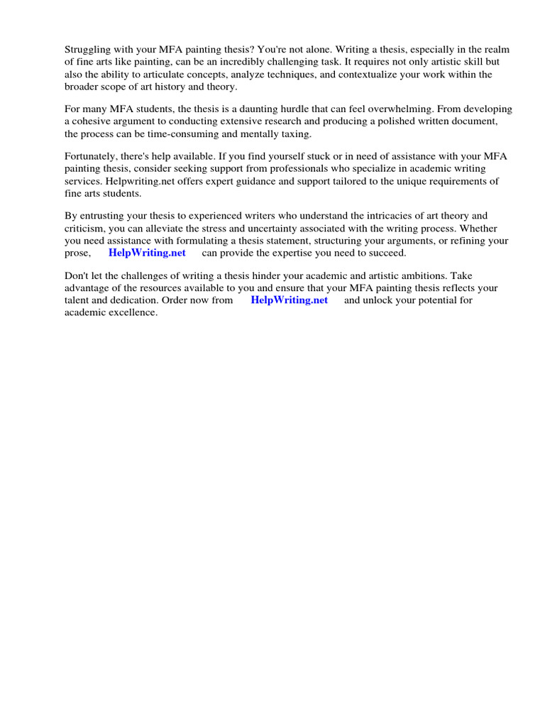 Mfa Painting Thesis | PDF | Essays | Thesis