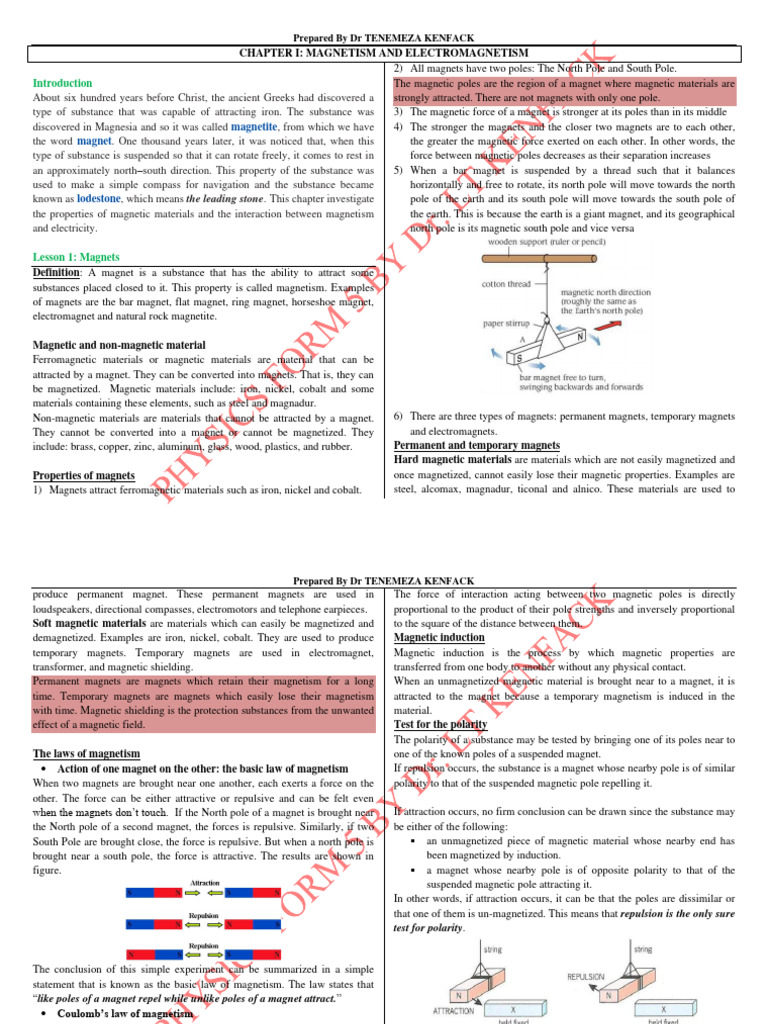 Physics Form 5 New Pdf Magnet Magnetic Field