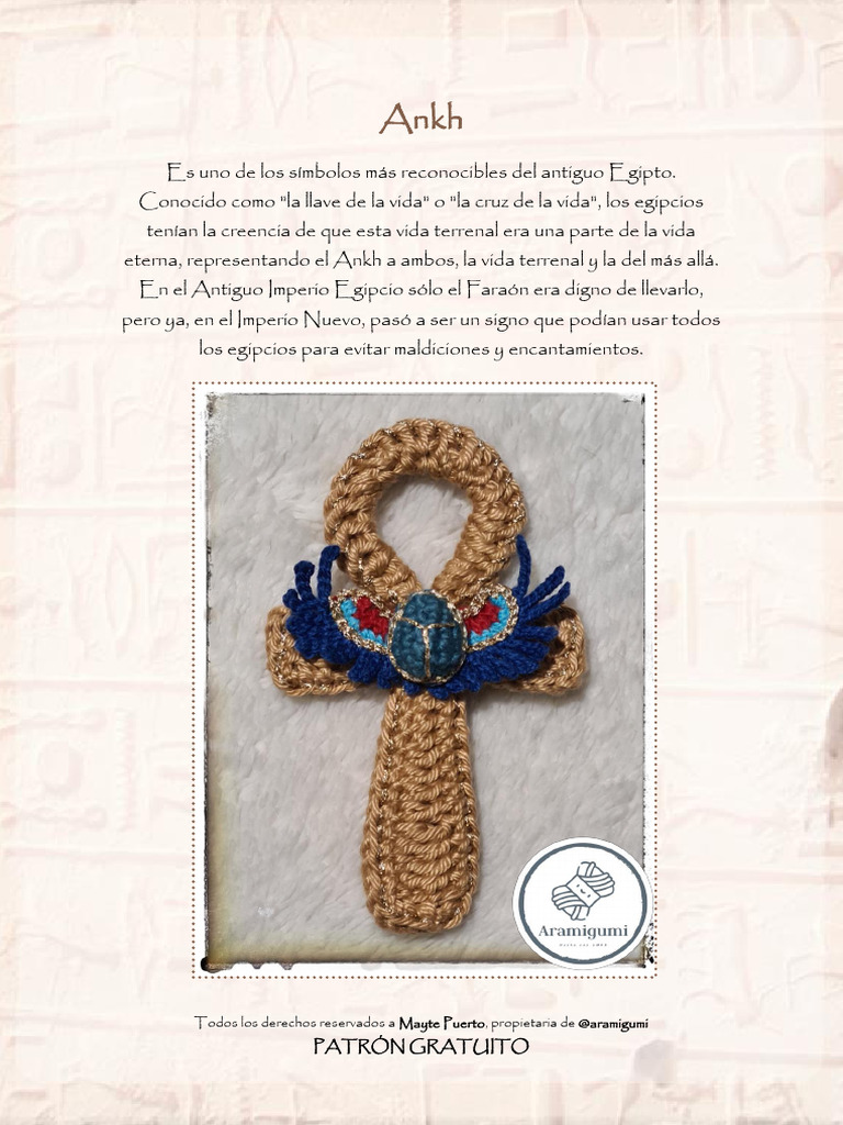 Patrón Ankh Egipcio en Crochet Gratis | PDF | Tejer | Costura