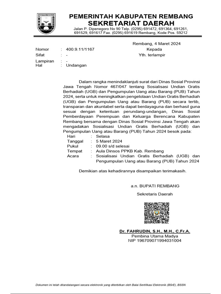 Sosialisasi UGB dan PUB Rembang 2024 | PDF