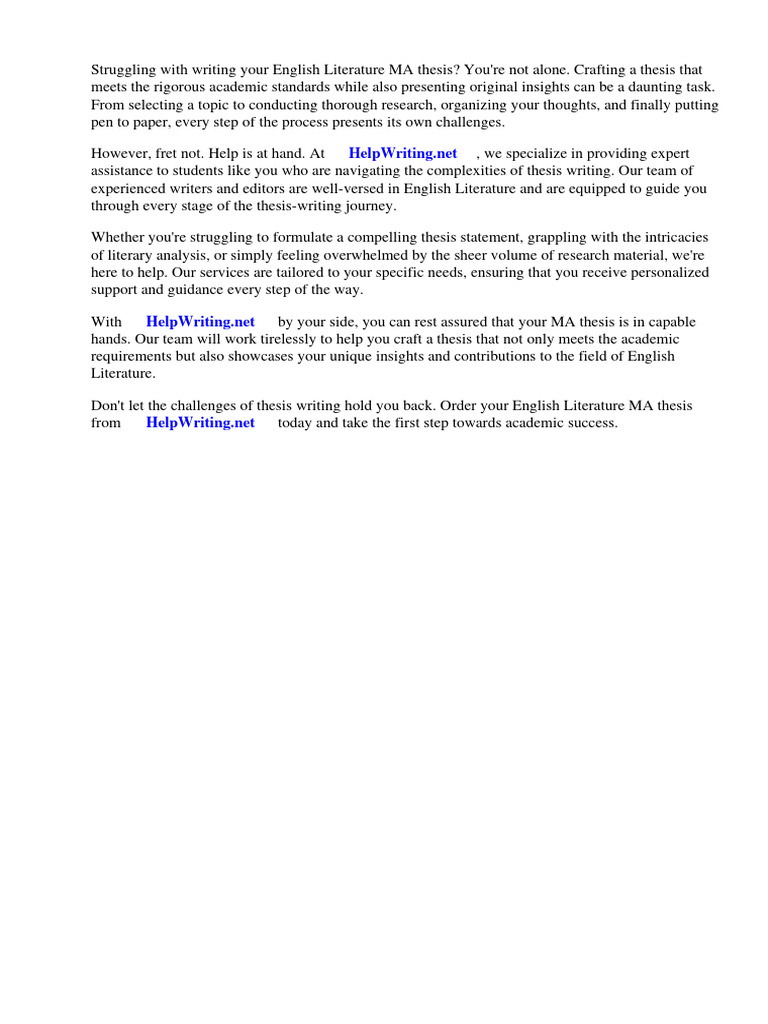 English Literature Ma Thesis Examples | PDF | Thesis | Restorative Justice