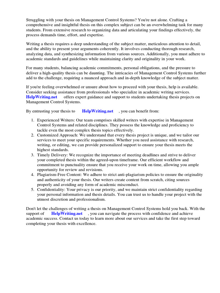 Thesis Management Control System | PDF | Expert | Thesis