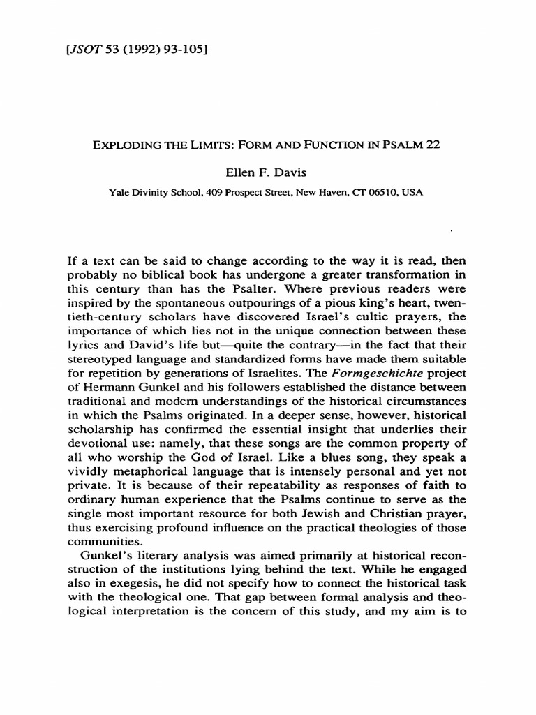 Exploding The Limits Form And Function In Psalm 2 PDF Psalms Poetry