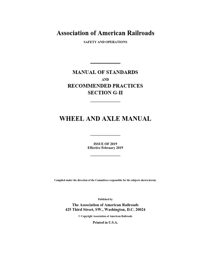 AAR - G Section 2 - WHEEL & AXLE MANUAL | PDF | Nondestructive Testing ...