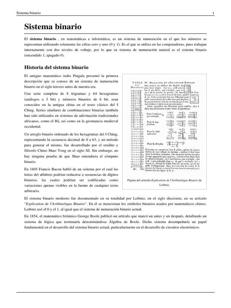 Historia y Conversión del Sistema Binario | PDF | Lexicología | Números