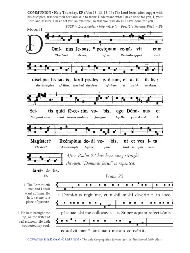 Holy Thursday - Communion - Dominus Jesus | PDF | Eucharist | Worship