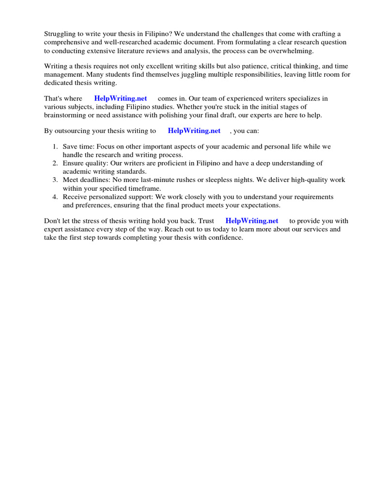 Sample Ng Filipino Thesis | PDF