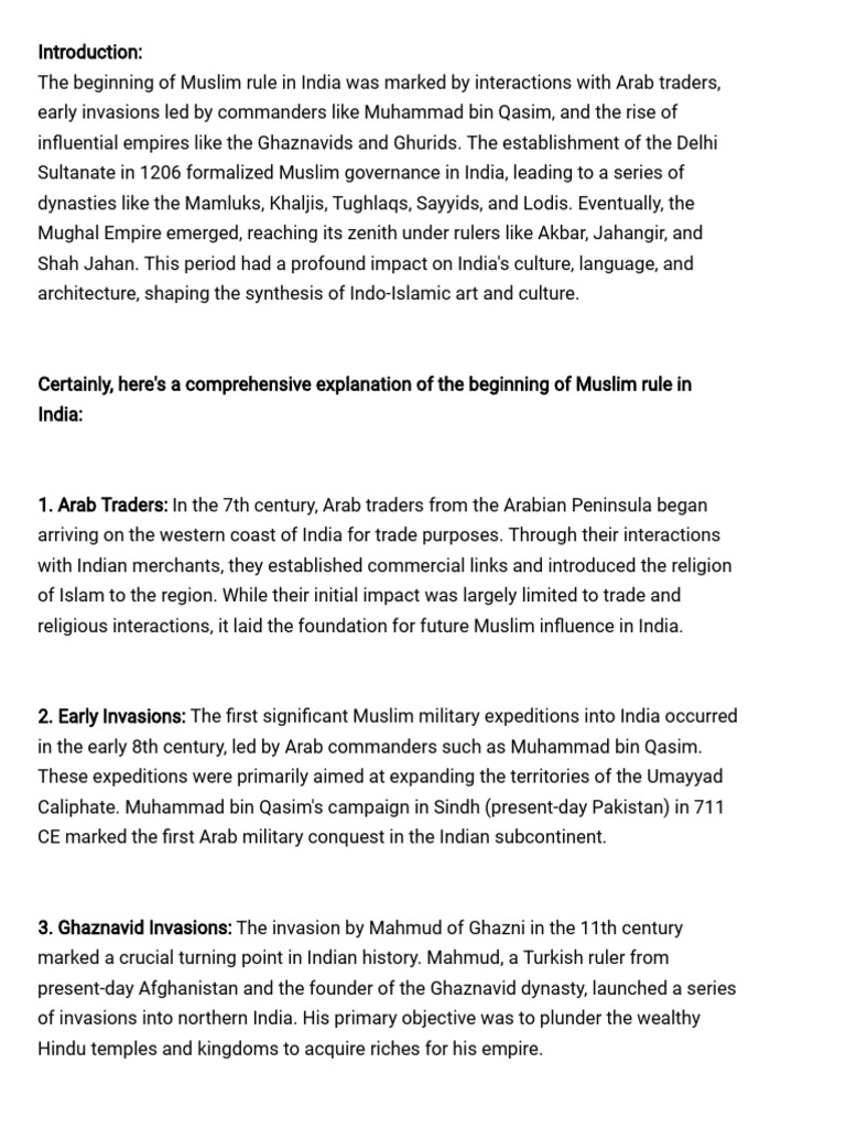 Rise and Fall of Muslim Rule in India | PDF | Mughal Empire | South Asia