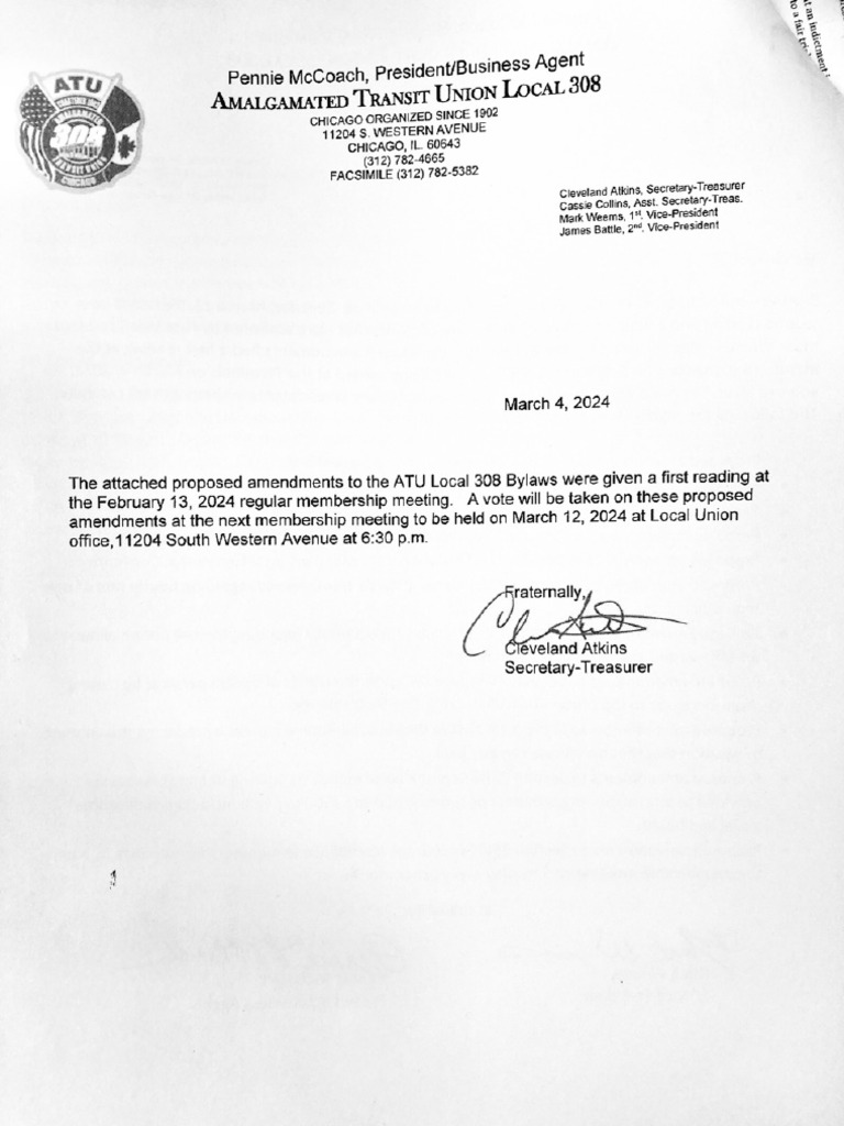 Local 308 Bylaw Changes (For 3/12/2024) | PDF