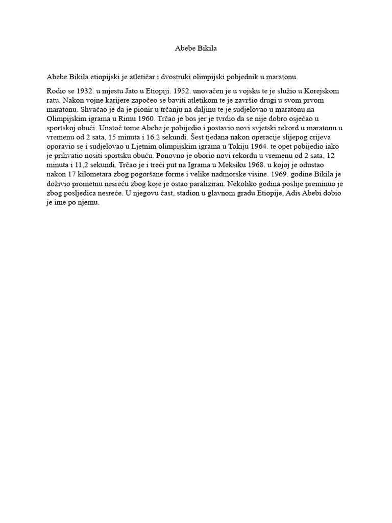 Abebe Bikila | PDF