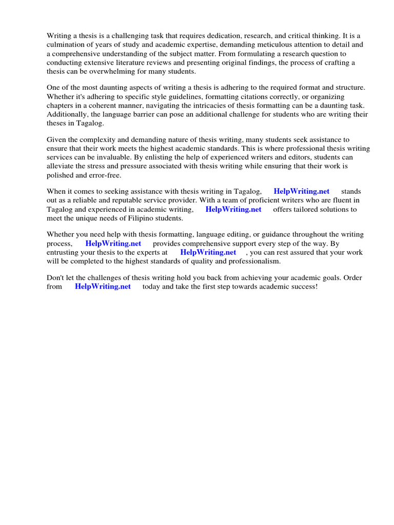 Thesis Format Sa Tagalog | PDF | Tagalog Language | Thesis
