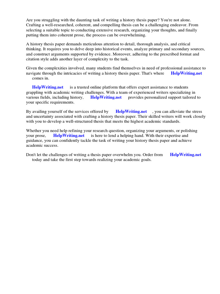 History Thesis Paper Format | PDF | Essays | Thesis