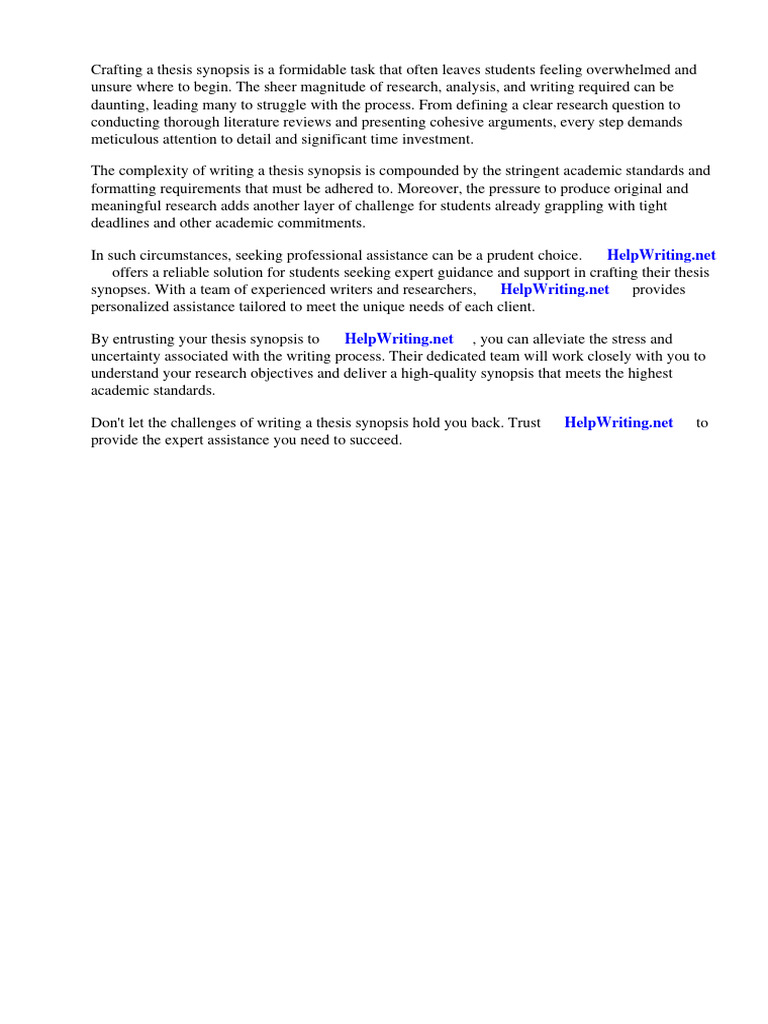 Thesis Synopsis Meaning | PDF | Art