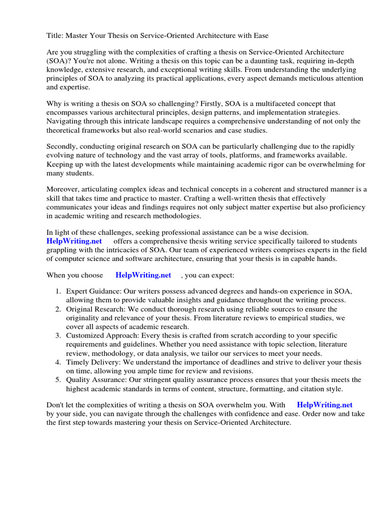 Thesis Service Oriented Architecture Pdf Service Oriented Architecture Cloud Computing