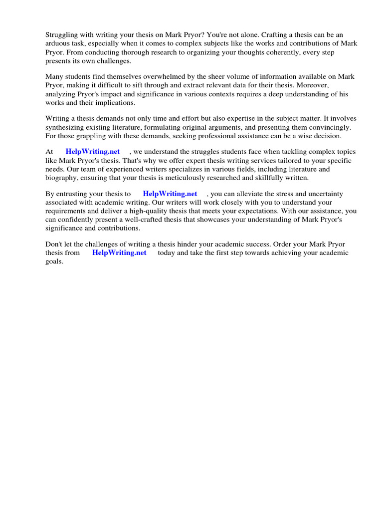 Mark Pryor Thesis | PDF | Thesis | Defamation