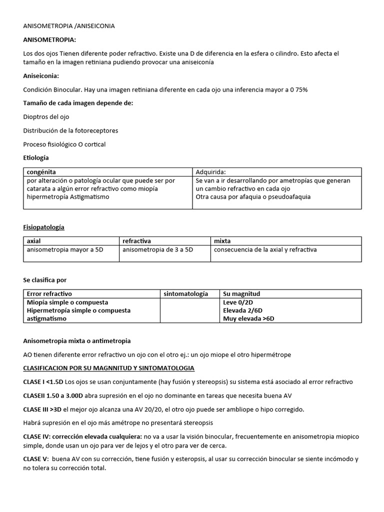 ANISOMETROPIA | PDF | Percepción visual | Sentidos