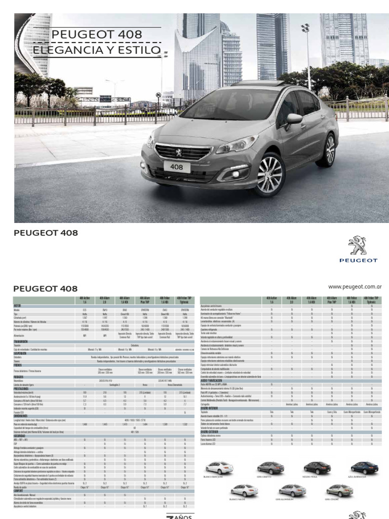 ficha-tecnica-408 | PDF | Estilos de carrocería | Vehículo de motor