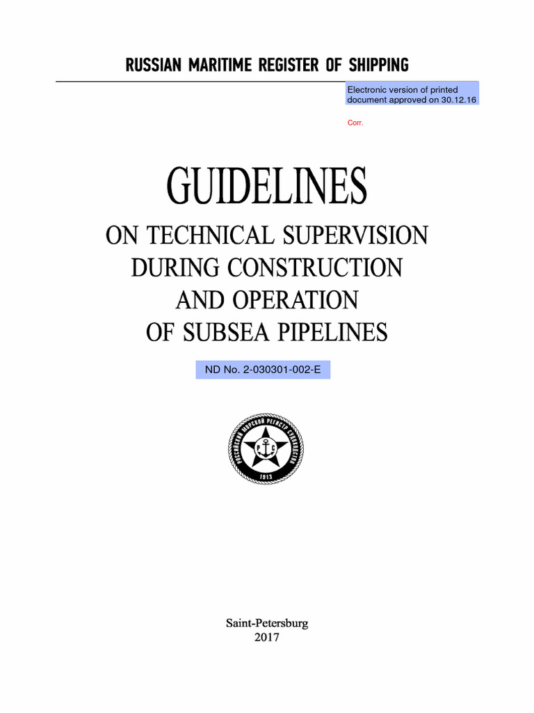Guidelines: On Technical Supervision During Construction and Operation ...