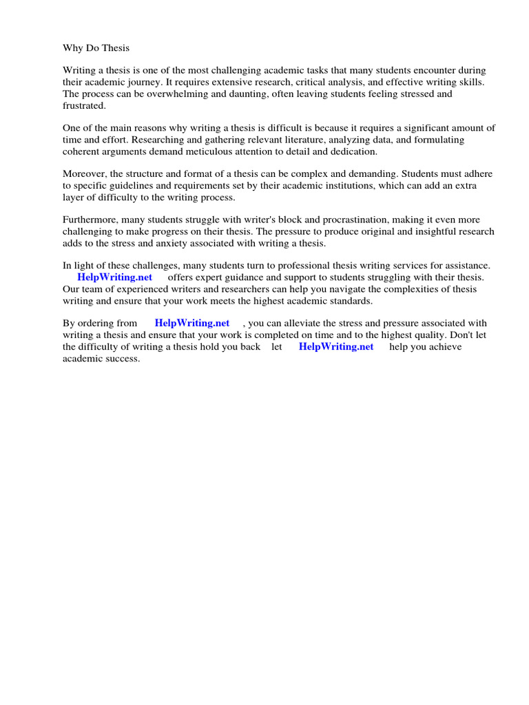 Why Do Thesis | PDF | Thesis | Essays