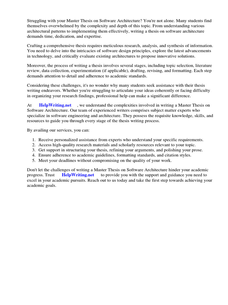 Master Thesis Software Architecture | PDF | Thesis | Expert