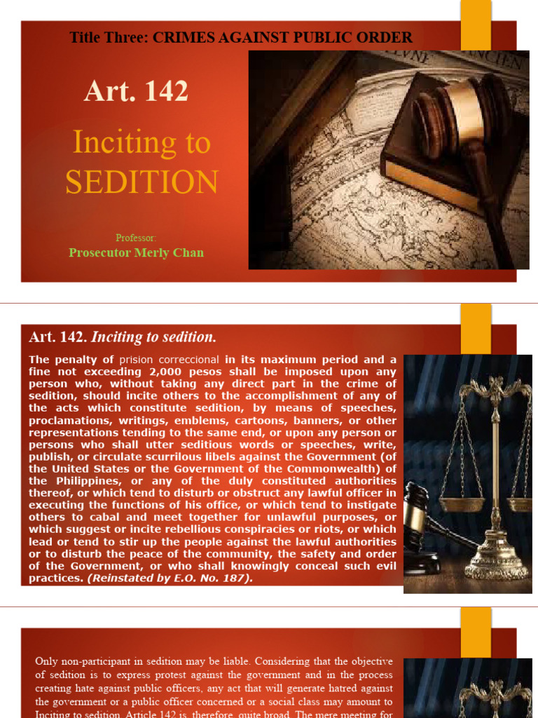 Art.-142-Inciting-to-Sedition | PDF
