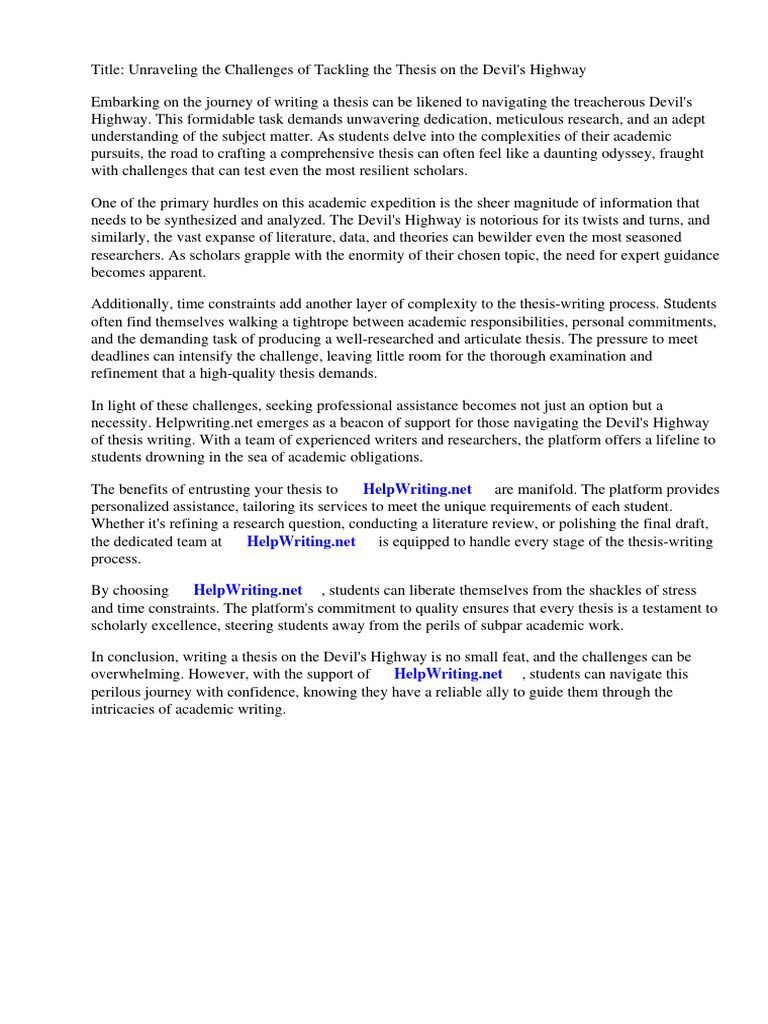 Thesis of The Devil Highway | PDF | Thesis