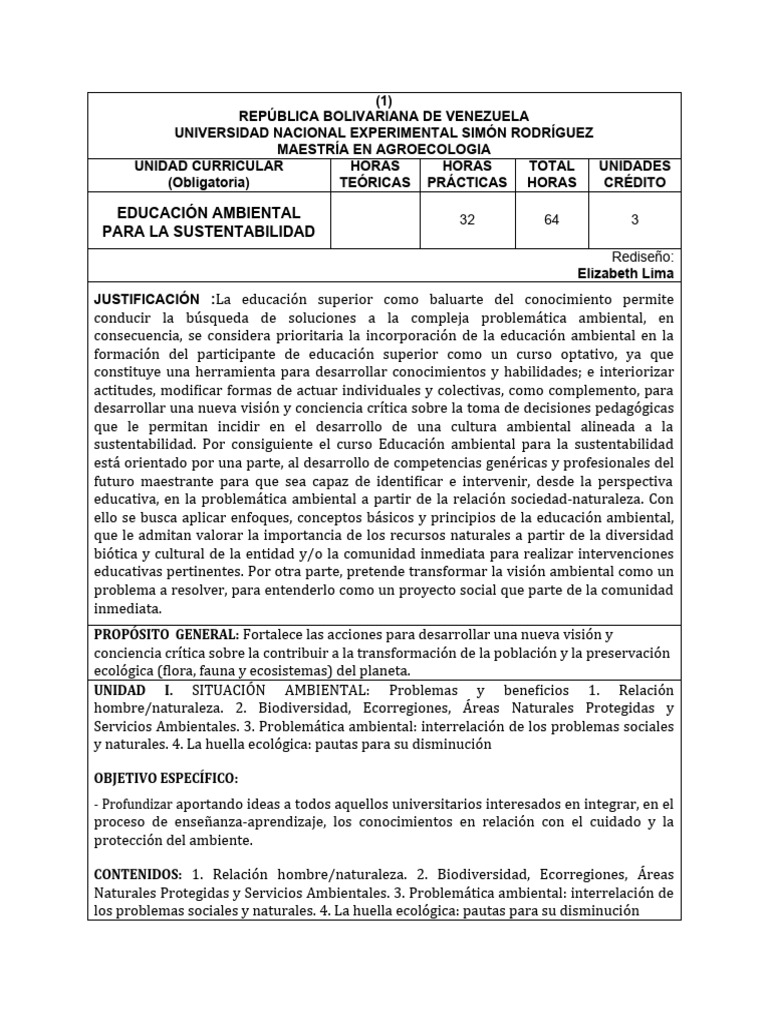 Educación Ambiental Y Sustentabilidad Pdf Desarrollo Sostenible