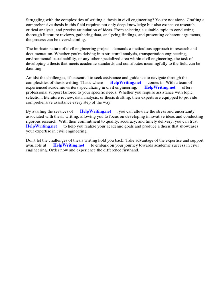 Civil Engineering Project Topics Thesis | PDF | Concrete | Engineering