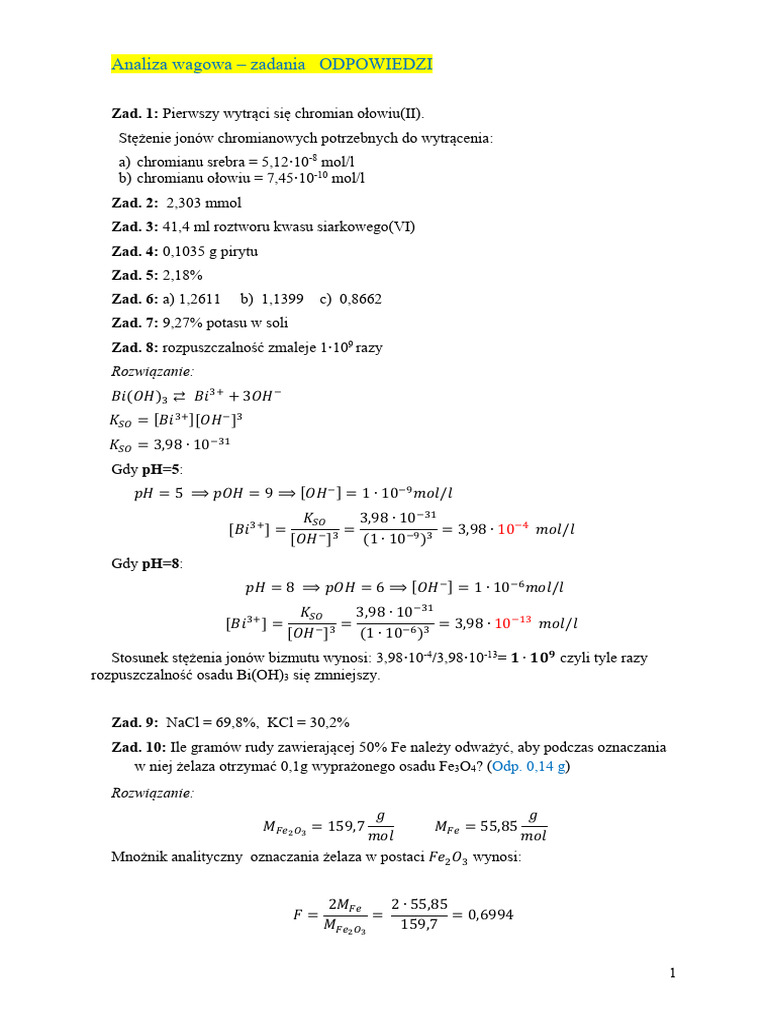 Analiza Wagowa - 2 | PDF