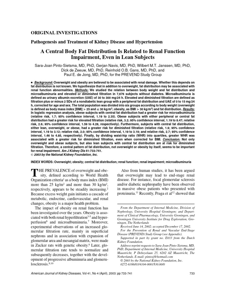 A Central Body Fat Distribution Is Relat | PDF | Obesity | Body Mass Index