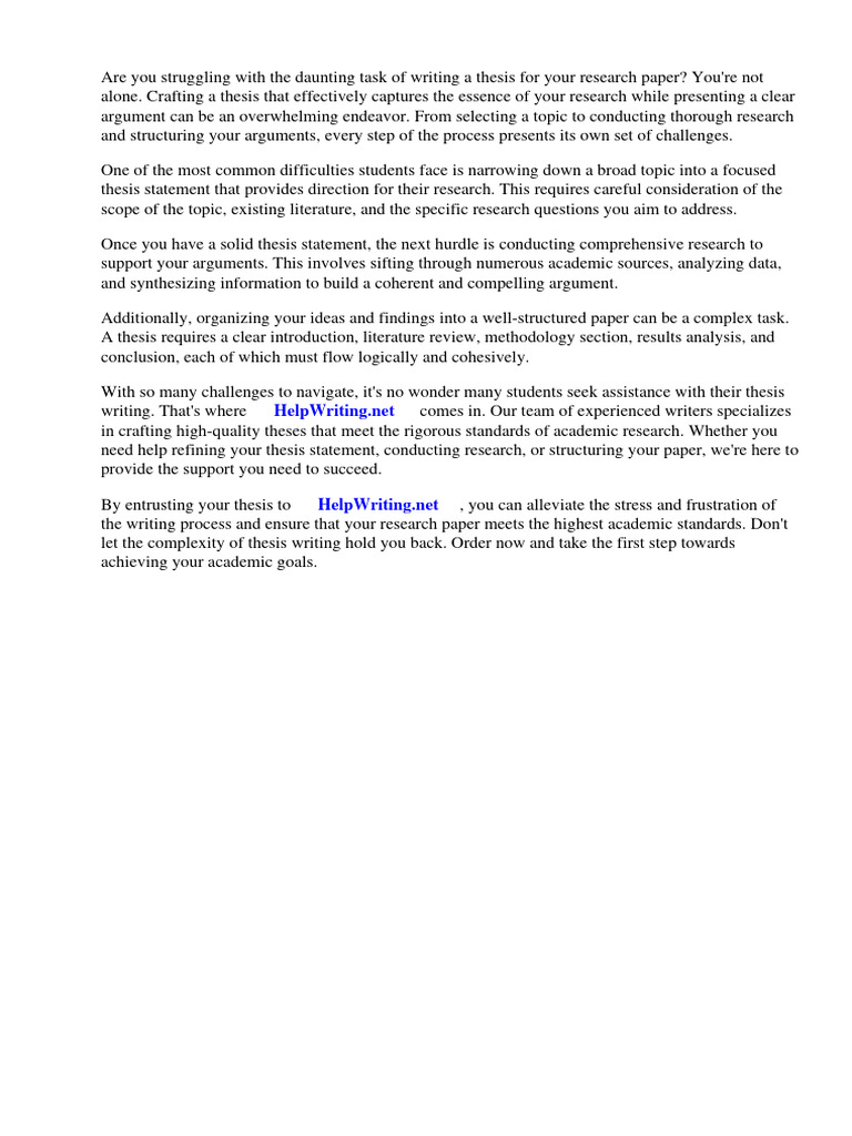 Thesis For Research Paper Examples Pdf Thesis Essays