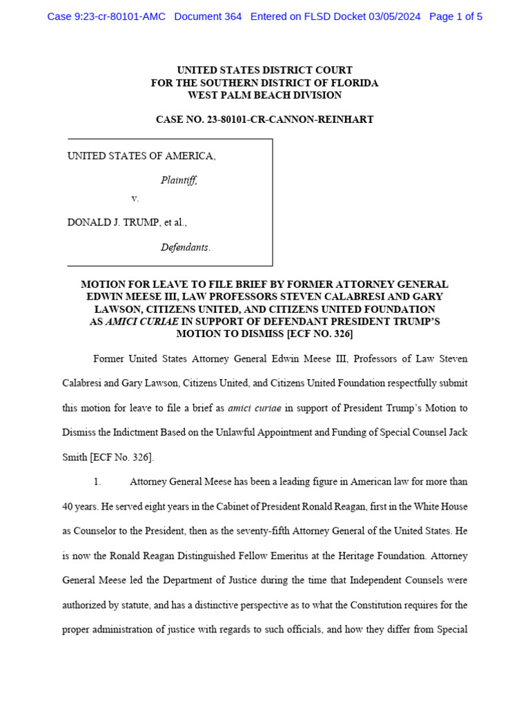 CU and CUF File Amicus Brief in United States of America v. Donald J ...