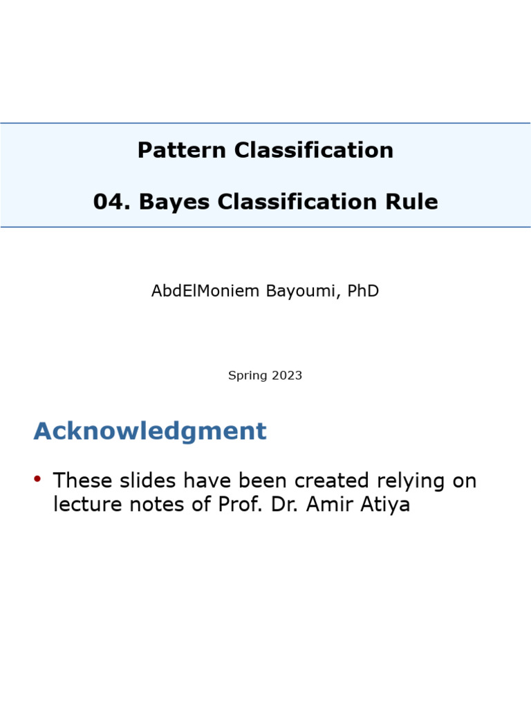 04 Bayes Classification Rule | PDF | Covariance Matrix | Normal Distribution