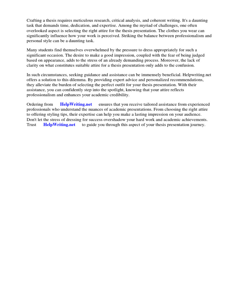 Thesis Presentation Clothes | PDF | Fashion | Thesis