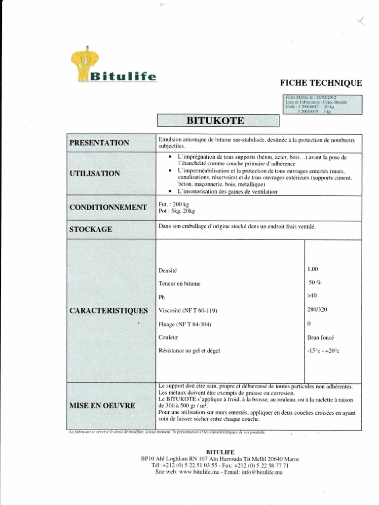 Fiche Technique | PDF